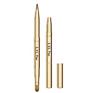 L.Y.L Pro Gold Retractable Lip Makeup Brushes Double-Ended Retractable Lip Brush Travel Lipstick Gloss Makeup Brush for Christmas Gifts