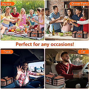 Food Warmer Electric Casserole Carrier - Lunch Bag for Adults for Car Truck, 12V/24V/110V, Thermos for hot food for Potluck Cookouts Parties Picnic,Lasagna Lugger,Fits 9"x13" Baking Pan