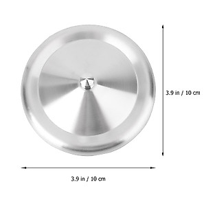 DOITOOL Tea Mug Lid 2Pcs Stainless Steel Coffee Mug Cover Water Beverage Drinking Cup Lid Cover Anti Tea Cup Cap 10cm (Silver) Universal Cup Lid