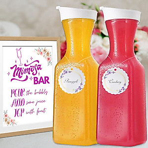 DilaBee Plastic Water Pitcher With Lid - Square Carafe Pitchers for Drinks, Milk, Smoothie, Iced Tea, Mimosa Bar Supplies - BPA-Free - NOT DISHWASHER SAFE (2, Clear, 32 Ounce)