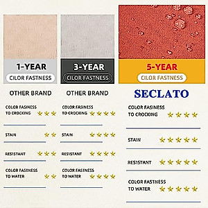 SECLATO Patio Chair Cushion 22x20x3 Inch Waterproof Outdoor Seat Cushions for Patio Furniture 5-Year Color Fastness Garden Sofa Couch Chair Pads with Handle and Adjustable Straps(2 Pack, Spice)