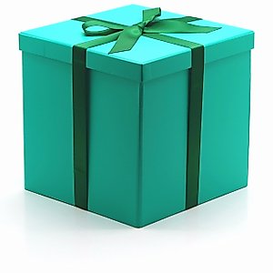 AVUX 9x9x9 inches Gift Box with Lids and Ribbon- A Rigid Cardboard Green Colored Collapsible and Reusable Gift Box for Birthday, Christmas, and Weddings for Men and women