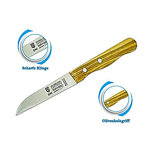 SMI - Paring Knife Olive Wood Handle Fruit Knife Solingen Knife - Made in Germany - Not Dishwasher Safe
