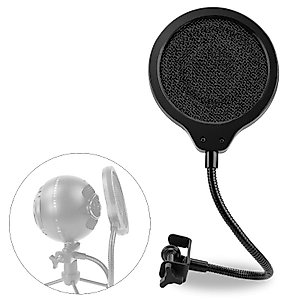 Snowball Mic Pop Filter - 4 Inch 3 Layers Windscreen with Flexible 360° Gooseneck Clip Compatible with Blue Snowball Microphone to Improve Sound Quality by YOUSHARES