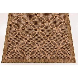 Unique Loom Outdoor Trellis Collection Area Rug - Spiral (3' 3" x 5' 1" Rectangle, Light Brown/ Brown)