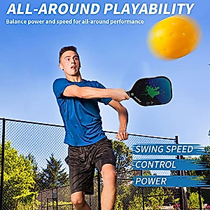 XS XSPAK Pickleball Paddles, Carbon Fiber Surface, Polymer Honeycomb Core, Soft Cushion Grips, Pickleball Set of 2 with 4 Balls and 1 Pickleball Bag