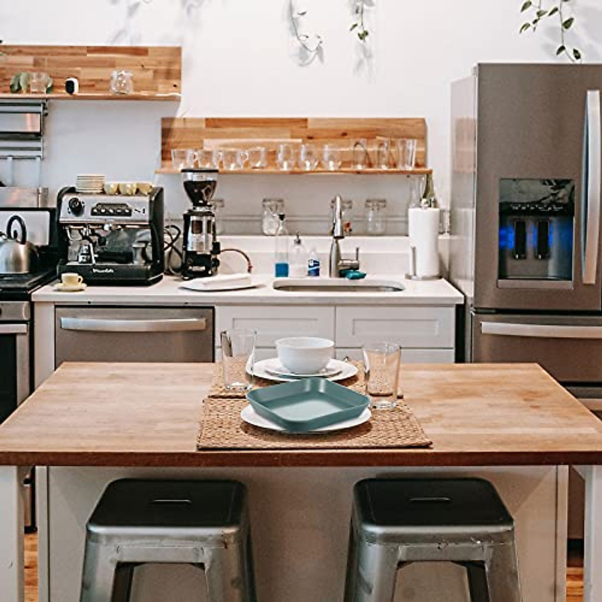 Abaodam 2pcs Melamine Resin Material Square Bone Spit Plates Fruit Trays Snack Plates