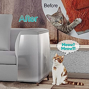 Lovinch [Thickened Vinyl] Cat Scratch Furniture Protector, Clear Couch Protector for Cat, Anti Cat Scratching Deterrent Tape, Pet Training Tape from Scratching Furniture Couch Door – [123" X 10.4"]