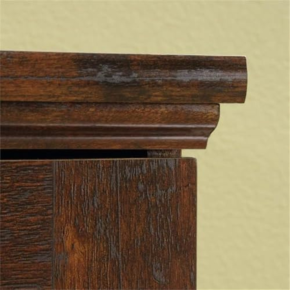 Pemberly Row Home Office L Shaped Desk with Computer Tower Storage in Curado Cherry