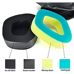 Void RGB Ear Pads defean Replacement Ear Cushion Cover Compatible with Corsair Void RGB Elite USB Premium Gaming Headset,High-Density Noise Cancelling Foam (Black Cooling-Gel)