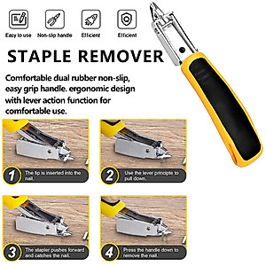 Staple Remover,Upholstery and Construction Staple Puller Tack Lifter Tool,Heavy Duty Carpet Remover,Nail Puller for Removing All Kinds of Staples for Furniture,Floor,Wooden Case,Carton