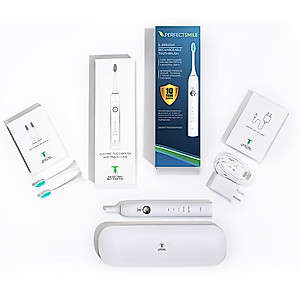 The E-Brush from Perfect Smile Co. | Long-Lasting 28-Day Battery Life - Pressure Sensitivity Monitor - 2-Minute Brush Timer | Ultra-Quiet, Powerful Motor Won't Wake Your Family