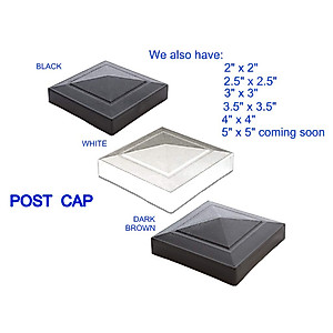 Plastic Post Cap, designed for 4 x 4 in. Elegant White color, 8 pcs. for The Wood 4"x4" Post You Must use The 3.5"x3.5" Cap.Extreme Weather Resistant, Made in USA. ONLY Delivery from USA.