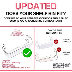 Upgraded 240323002 Refrigerator Door Bin Shelf Replacement For Frigidaire,Kenmore Refrigerator Door Shelf Replacement Parts AP2115742 PS429725 240323000,2 Bottom Shelves Shelf with Soda Can Organizer