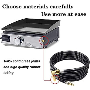 Monkemon Propane Elbow Adapter with Extension Hose, 12FT Propane Quick Connect Hose RV to Grill for Blackstone 17" and 22" Griddle, Lp Quick Connect Hose Rv Grill For Camp Chef Stove Portable Fire Pit