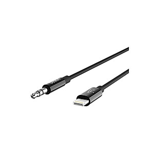 Belkin AV10172bt03-BLK 3.5mm Audio Cable With Lightning Connector, Black, Smartphone
