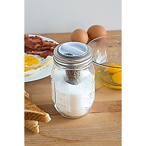Jarware Salt and Pepper Shaker for Regular Mouth Mason Jars, Grey