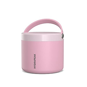 Hydrapeak 18oz Stainless Steel Vacuum Insulated Thermos Food Jar | Kids Thermos for Hot Food and Cold Food, Wide Mouth Leak-Proof Soup Thermos for Adults, 10 Hours Hot and 16 Hours Cold (Pink)