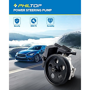 PHILTOP Power Steering Pump 20-326 OE Replacement For Focus 2006-2011, Transit Connect 2010-2011 2.0L, 6S4Z3A674A, 6S4Z3A674ARM, 7S4Z3A674A Power Assist Pump