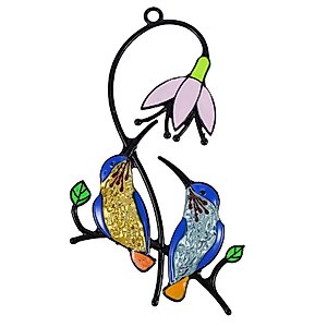 BESTOYARD Metal Wind Chimes Blue Hummingbird Pendant Metal Sun Visor Bird Series Bird Series Sculpture Pendant