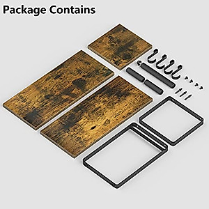 Alsonerbay Kitchen Organizer Countertop Kitchen Organization,3 Tier Corner Shelf Organizer with Removable Hooks for Coffee Station,Bathroom Counter,Dresser Table (Rustic Brown)