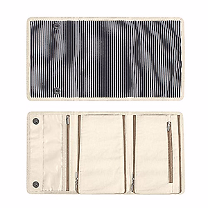 Teamoy Jewelry Roll, Jewelry Travel Organizer for Necklaces, Earrings, Bracelets, Rings, Brooches and More, Compact and Easy to Carry, Stripes