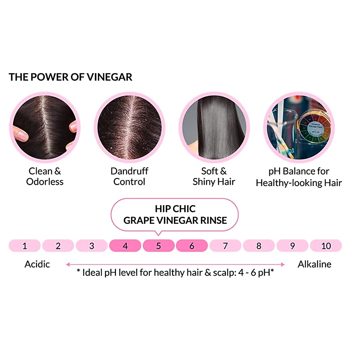 HIP CHIC That Shiny Hair Grape Vinegar Rinse [1 Count] Clarifying for Smooth and Fresh Hair,