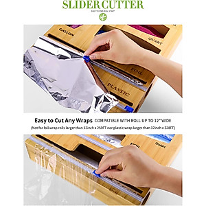 Ziplock Bag Organizer for Kitchen Drawer - 6 in 1 Wrap Dispenser with Cutter, Compatible with Gallon, Quart, Sandwich, Aluminum Foil, Plastic Wrap and Snack Foil and Baggie Storage Rack