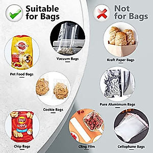 Cheweetty Mini Bag Sealer, Handheld Heat Sealer, Upgraded 2 IN 1 Heat Sealer & Cutter USB Rechargeable, Portable Resealer Machine Kitchen Gadget for Plastic Bag Chip Bag Food Snack Storage(Balck)