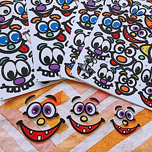 Supla 48 Kits Halloween Funny Face Pumpkin Decorating Craft Kits Decorates 48 Pumpkins Foam Jack-O'-Lantern Self-Adhesive Halloween Stickers for Kids Pumpkins Art Project Classroom Activity