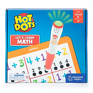 Educational Insights Hot Dots Let's Learn Kindergarten Math - Kindergarten Math Workbook, Classroom Essentials, Ages 5+