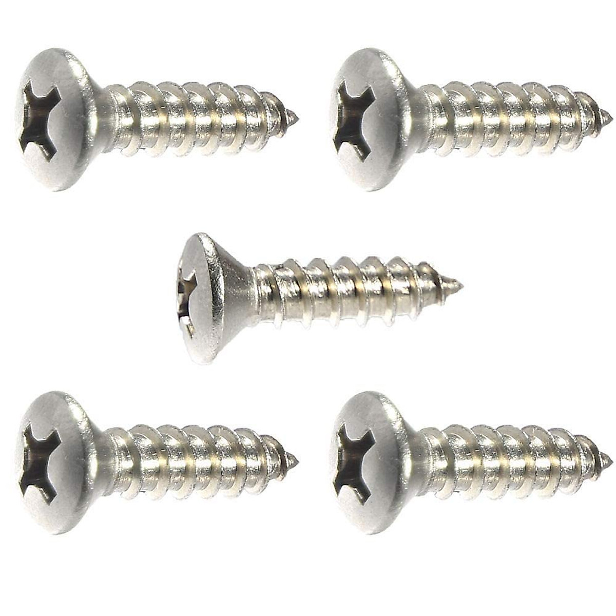 Phillips Oval Head Sheet Metal Screw 316 Stainless Steel #8 x 1 Qty 25