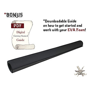EVA Foam Cosplay - 2mm (1mm to 10mm) - Black or White - 14" x 39" Sheet - Ultra High Density Craft Foam 85 kg/m3 - by The Foamory