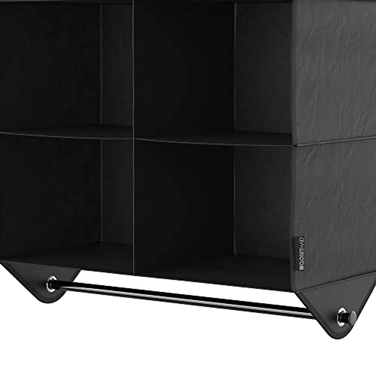 ClosetMaid 4-Shelf Fabric Hanging Closet Organizer with Garment Rod for Shirts, Sweaters, Pants, Hats, Shoes, Purses with Charcoal Black Finish