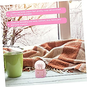 VOSAREA Unicorn Crystal Ball Kid Gifts Kids Gifts Dining Table Decor Kids Snow Dome Snow Globe Ornament Collectible Snow Globe Glowing Ball Decorative Handicraft Unicorn Globe Gift Doll 3D