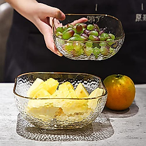 TOSSOW Square Glass Mixing Bowl Set of 2, Serving Bowls All Purpose Transparent Salad Bowls, Condiment Bowls for Fruit, Snacks, Sauces, Popcorn and More