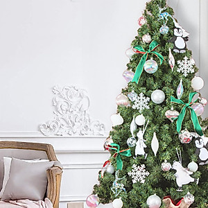 Every Day is Christmas Deluxe 80 Piece Set of Shatterproof Ornaments, Full Tree Ornament Set, Christmas Balls and Decorations (Silver White)