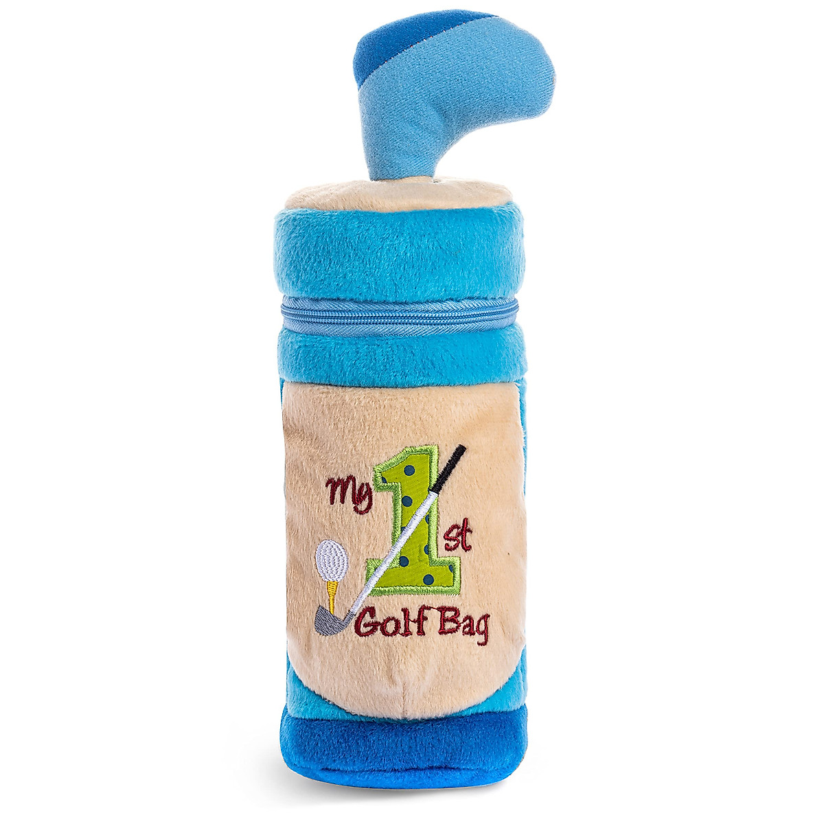 Genius Baby - 9" The Original Baby Golf Bag with Teddy Bear, Blue Bag Embroidered with 'My 1st Golf Bag', Lightweight, Perfect Size Golf Toy for Small Hands, Unique for Golf Baby