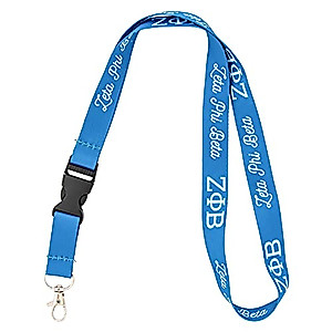 Desert Cactus Zeta Phi Beta Sorority Lanyard Keychain Car Keys ID Badge Holder Detachable Breakaway Snap Buckle (Lanyard - Blue Script)