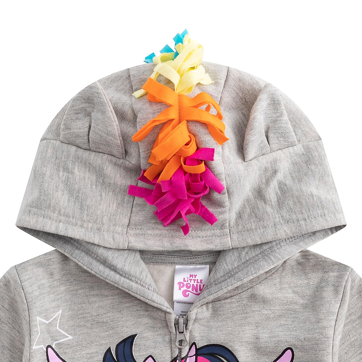My Little Pony Rainbow Dash, Twilight Sparkle and Pinkie Pie Girls Zip Up Hoodie for Toddlers and Big Kids