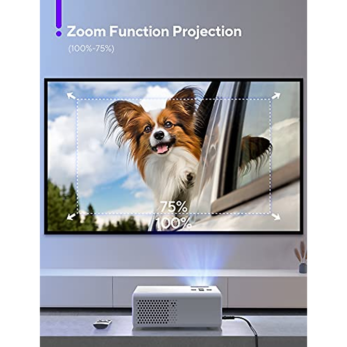 Native 1080P WiFi Projector, AKIYO 300'' Max iOS & Android Wireless Connection Phone Projector, Portable Video Home Outdoor Movie Projector, Support HDMI, TV Stick, USB, PS5, Carrying Case Included