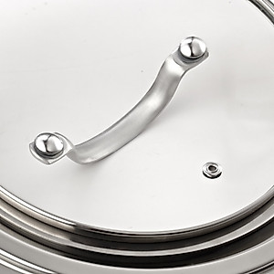 Cook N Home Stainless Steel with Glass Center Universal Lid, Fits 8, 10.25, 11, and 12-Inch