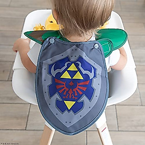 Bumkins Nintendo Bibs for Girl or Boy, SuperBib with Cape for Baby and Toddler 6-24 Months, Essential Must Have for Eating, Feeding, Baby Led Weaning Supplies, Mess Saving Catch Food, Legend of Zelda