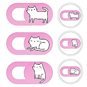 Mobestech Camera Protector USB Camera 3pcs Webcam Cover Smartphone Cover Webcam Cover Slide Camera Cover Slide Blocker Slide Adorable Cat Computer Camera Laptop Camera Slide Blocker