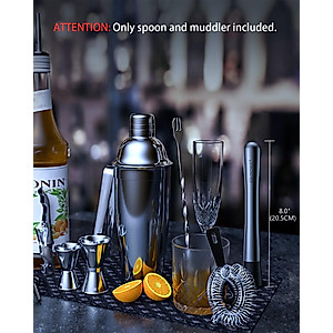 Cicike 8 Inches Stainless Steel Muddler and Mixing Spoon for Cocktails, Bar Tools and Accessories - Create Delicious Mojitos and Other Fruit Based Drinks