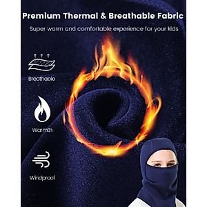 Aegend Kids Balaclava Windproof Ski Face Warmer for Cold Weather Winter Sports Skiing, Running, Cycling, 1 Piece, 4 Colors Blue