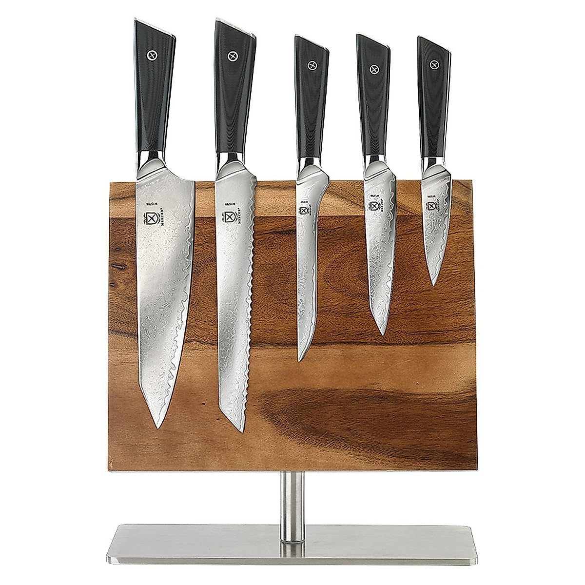 Mercer Culinary Premium Grade Super Steel 6-Piece Knife Set with Magnetic Stand, G10 Handles
