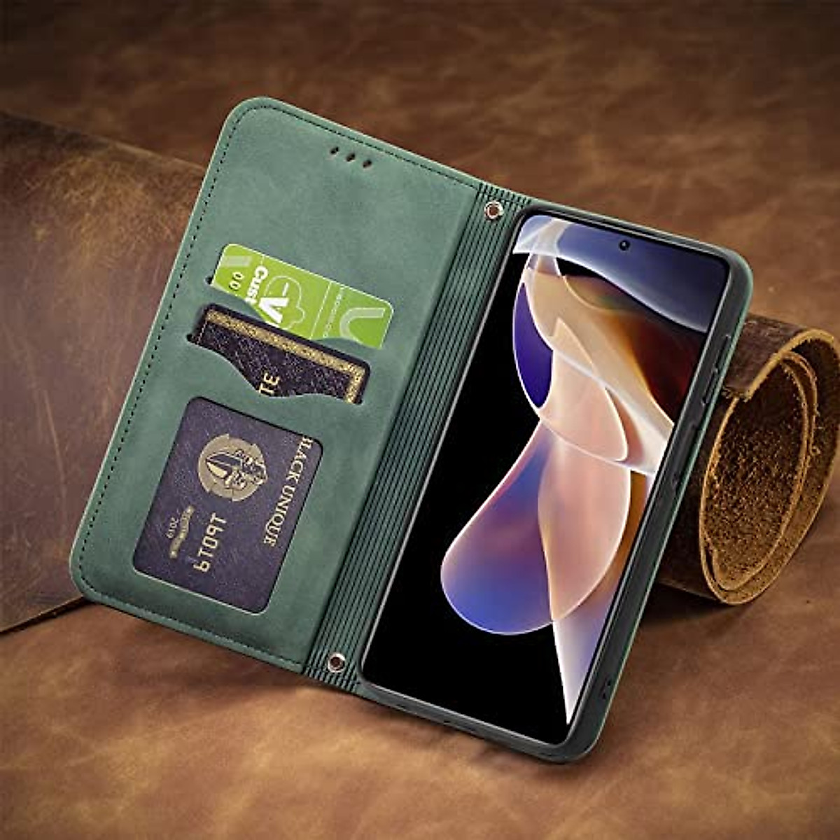 YBROY Case for Motorola ThinkPhone, Magnetic Flip Leather Premium Wallet Phone Case, with Card Slot and Folding Stand, Case Cover for Motorola ThinkPhone.(Green)