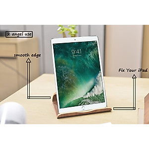 SAMDI Wood Tablet Stand, Wooden iPad Holder: Desktop Stand Holder Dock for new iPad 2017 Pro 9.7, 10.5, Air mini 2 3 4, Kindle, Nexus, Accessories, Tab, E-reader, other Tablets(4-13 inch)-Black Walnut