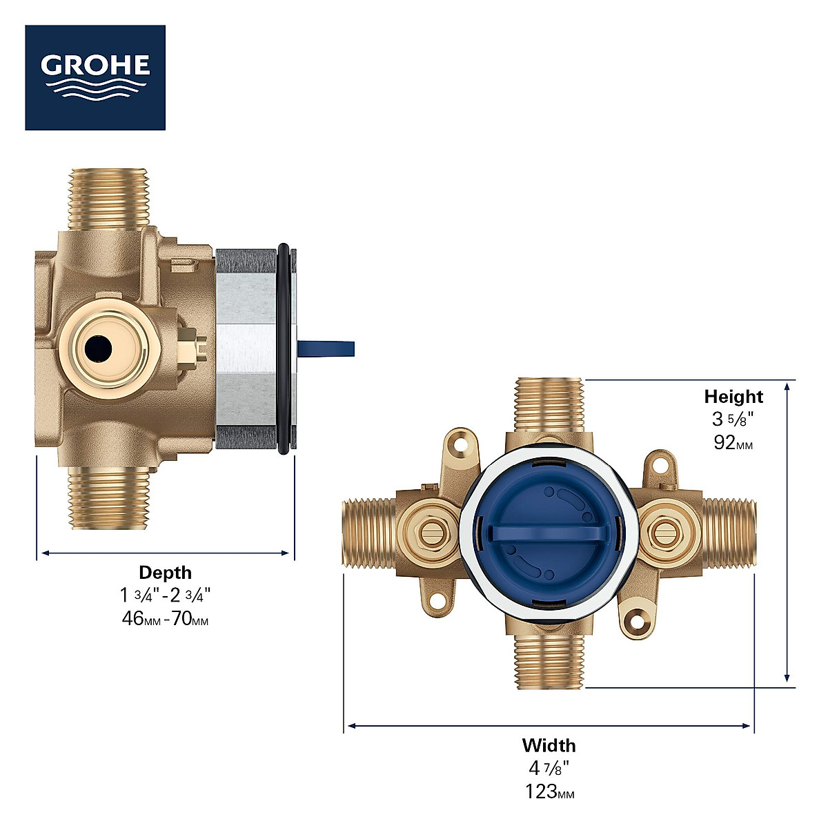 GROHE 35110000 GrohSafe 3.0 Pressure Balance Rough-In Valve, Unfinished